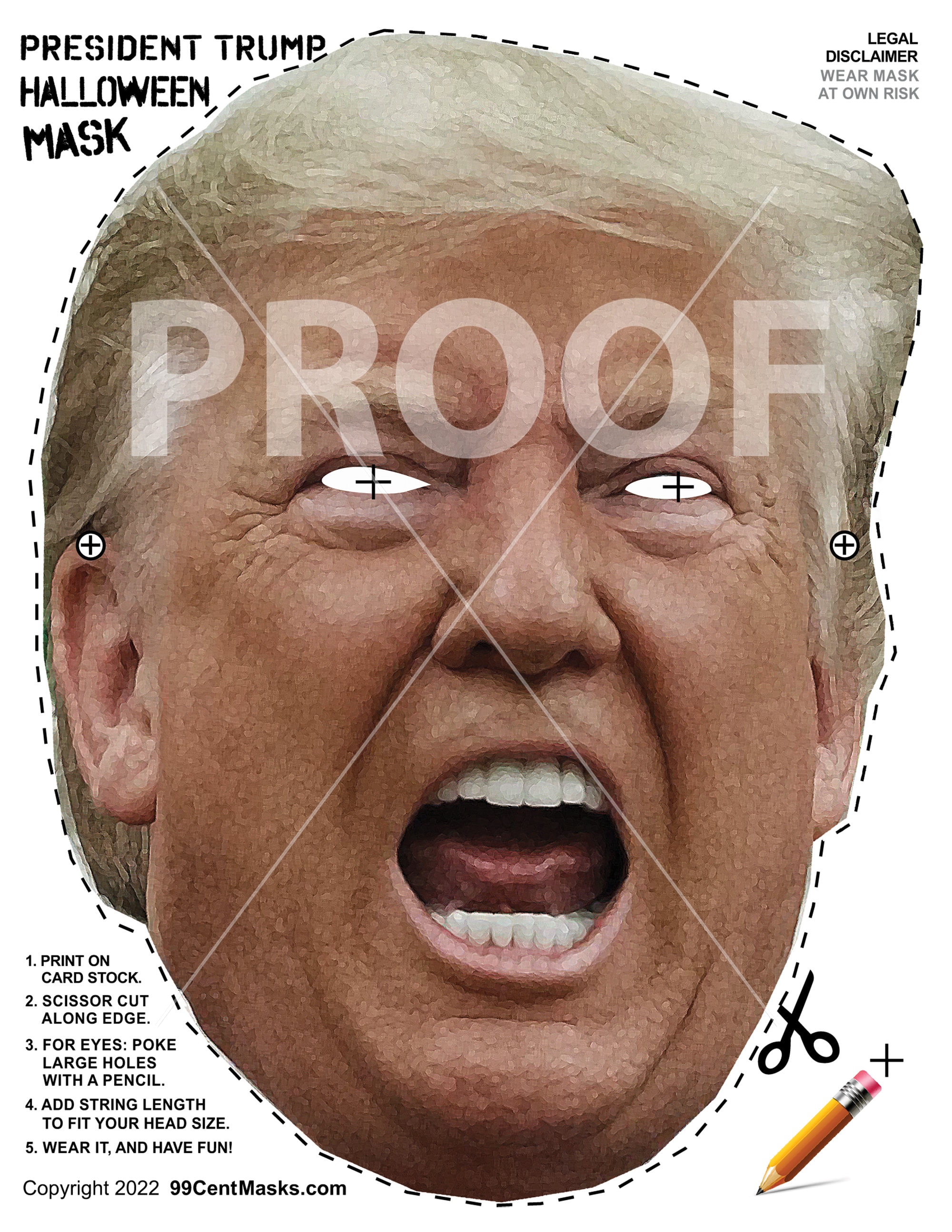 Printable Halloween Mask PRESIDENT TRUMP Design Download and Print Fun ...