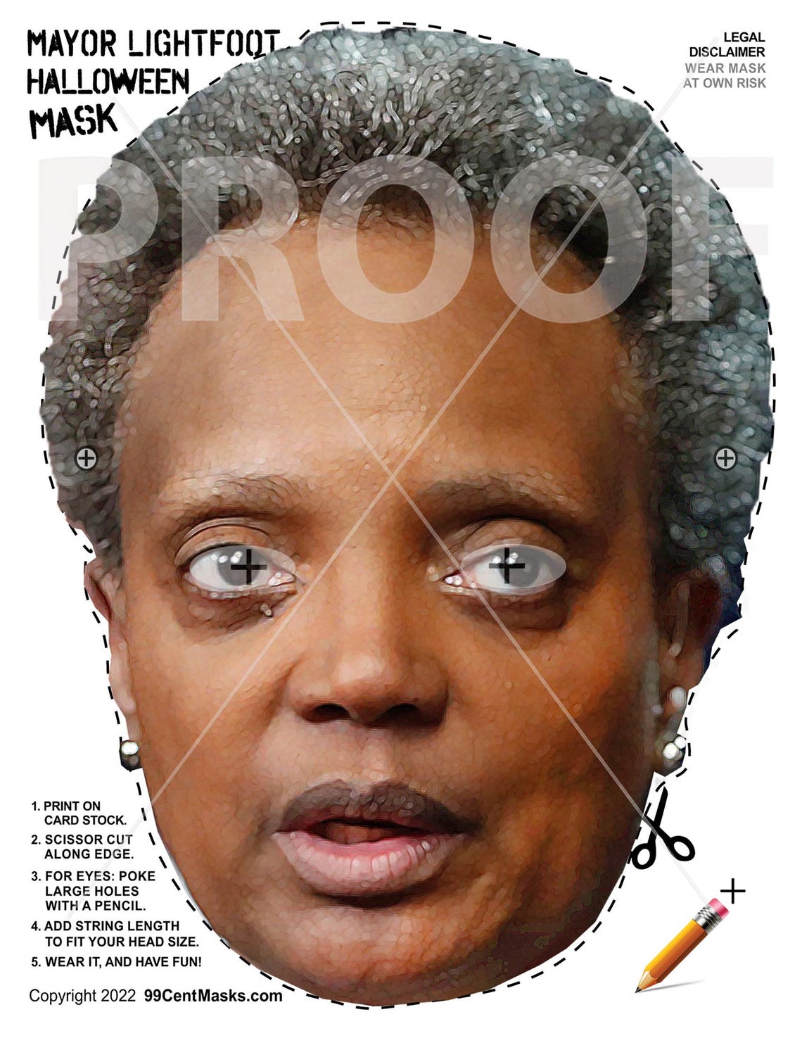 Mayor Lightfoot Halloween Mask: DIY Printable Costume (digital Download ...