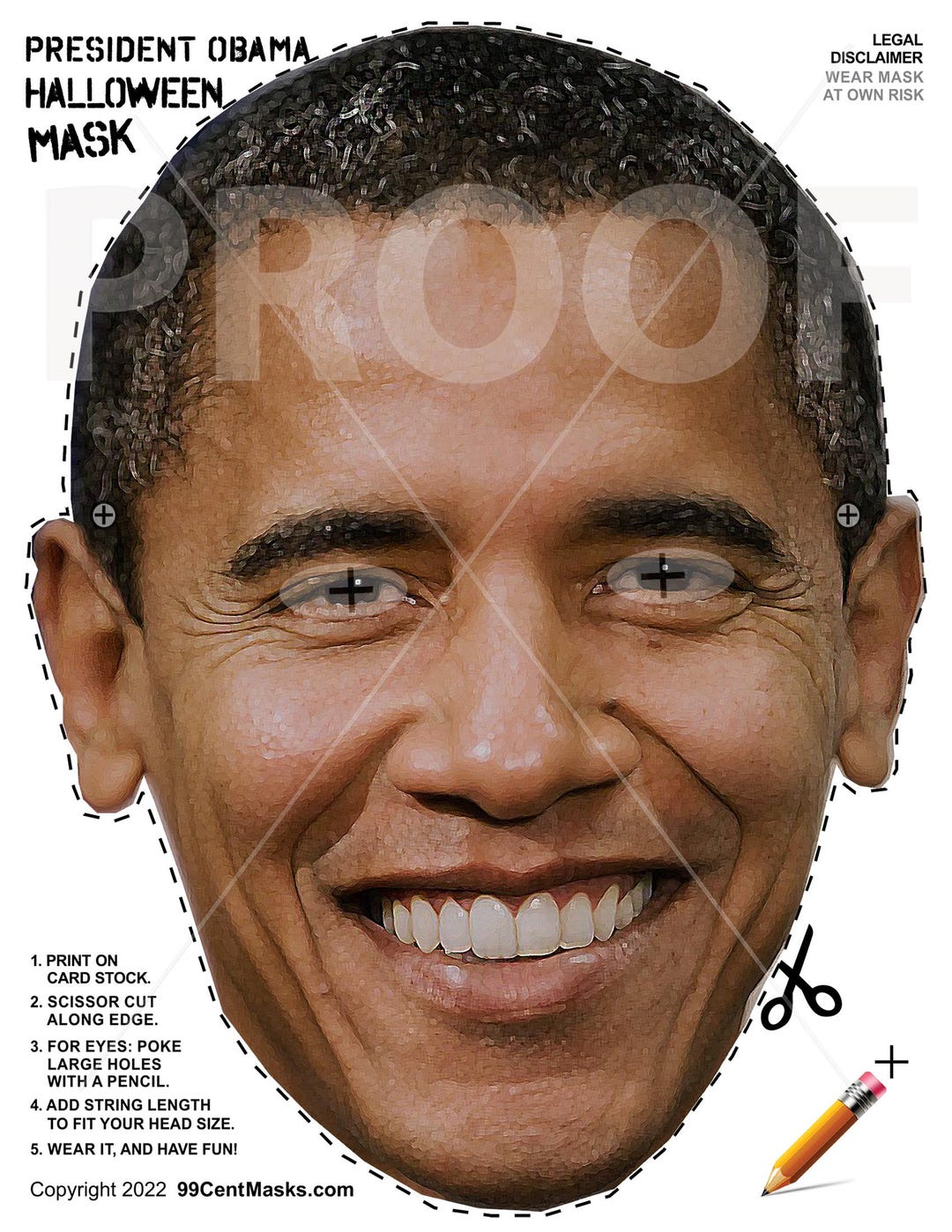 Printable Halloween Mask - PRESIDENT OBAMA Design | Download and Print ...