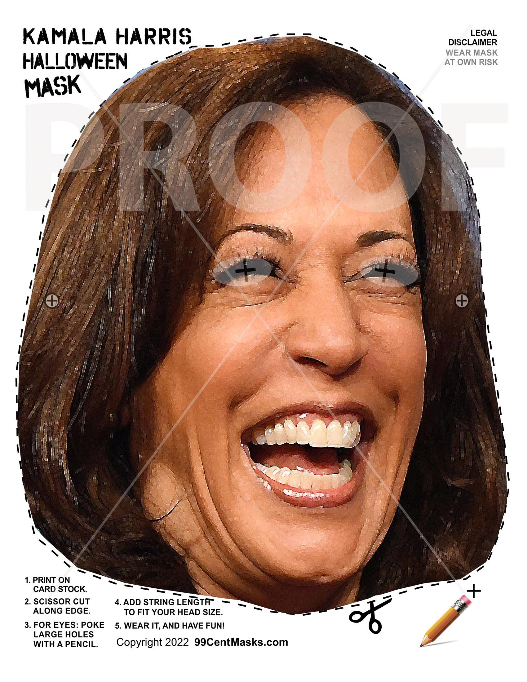 Printable Halloween Mask - KAMALA HARRIS Design | Download and Print ...