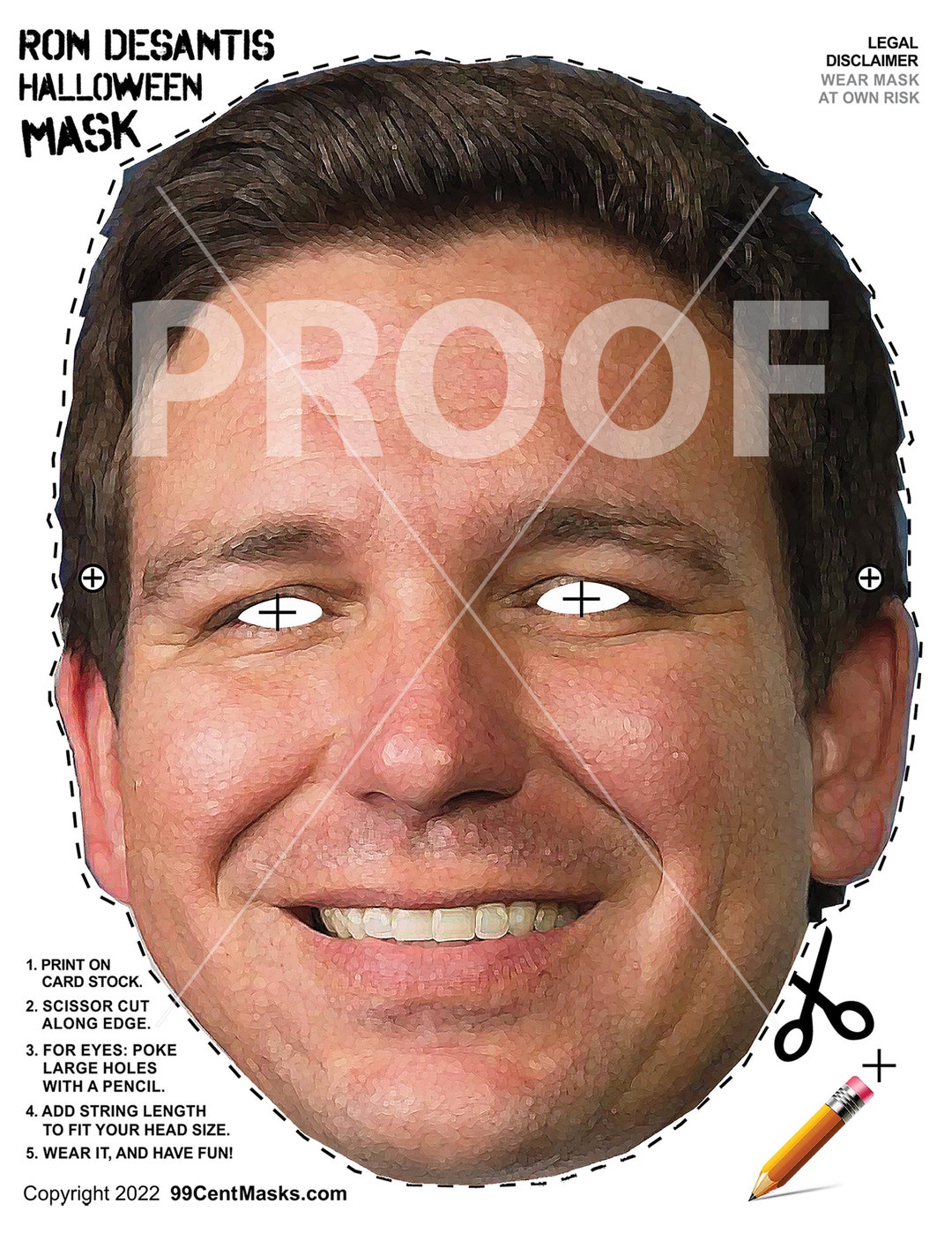 Printable Halloween Mask Ron Desantis Design Download and Print Fun and ...