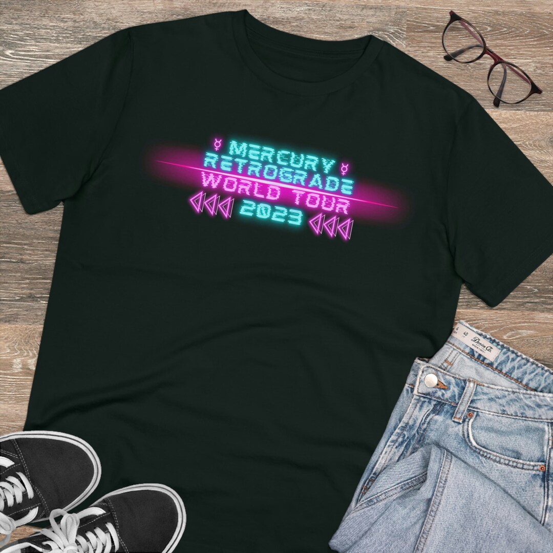 Mercury Retrograde 2023 Astrology Organic Tour Shirt Neon Vaporwave - Etsy