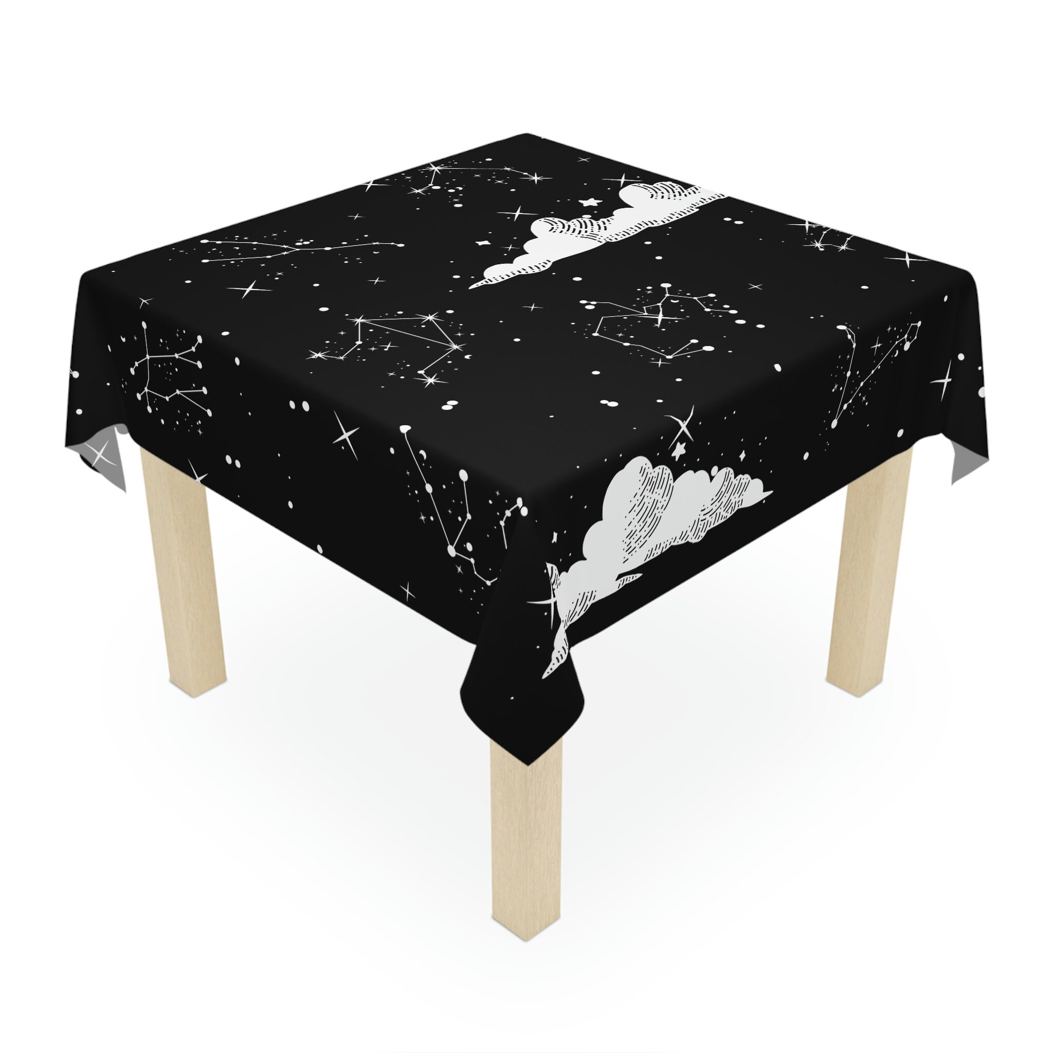 Goth Celestial Aesthetic Witchy Astrology Night Sky Tablecloth, Witchy ...