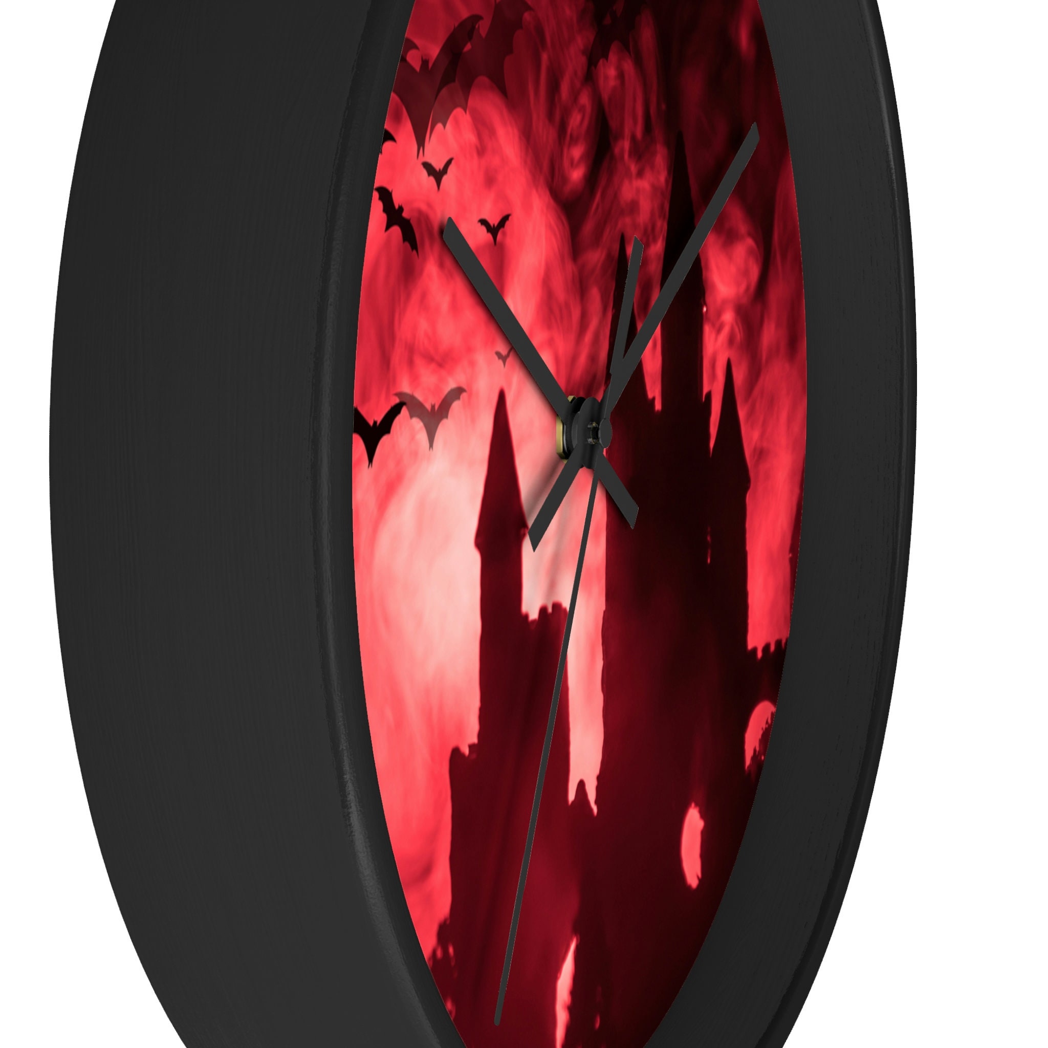 Goth Home Decor Gothic Aesthetic Clock With Bats and Castle - Etsy