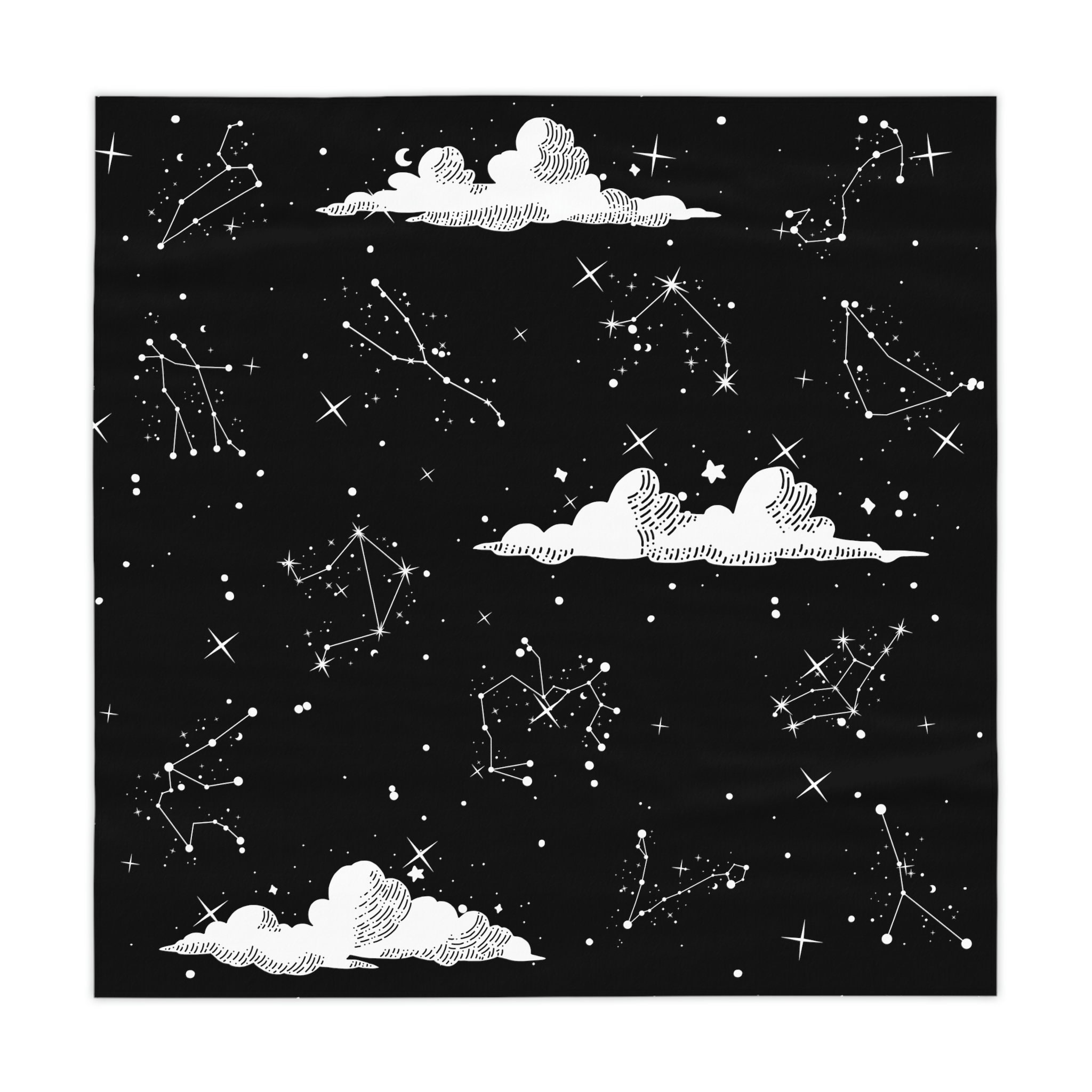 Goth Celestial Aesthetic Witchy Astrology Night Sky Tablecloth, Witchy ...
