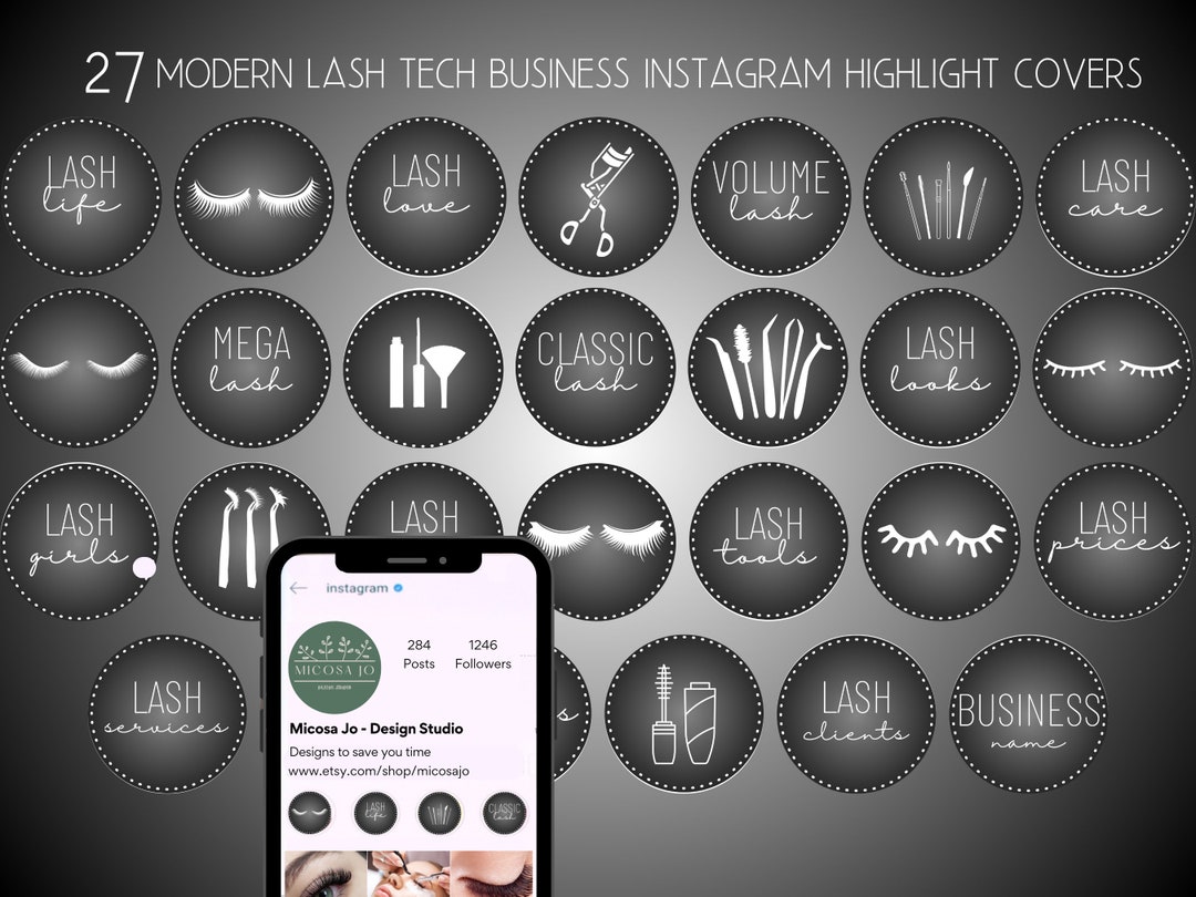 Lash Business Instagram Highlight Covers for Lash Tech Icons Instagram ...
