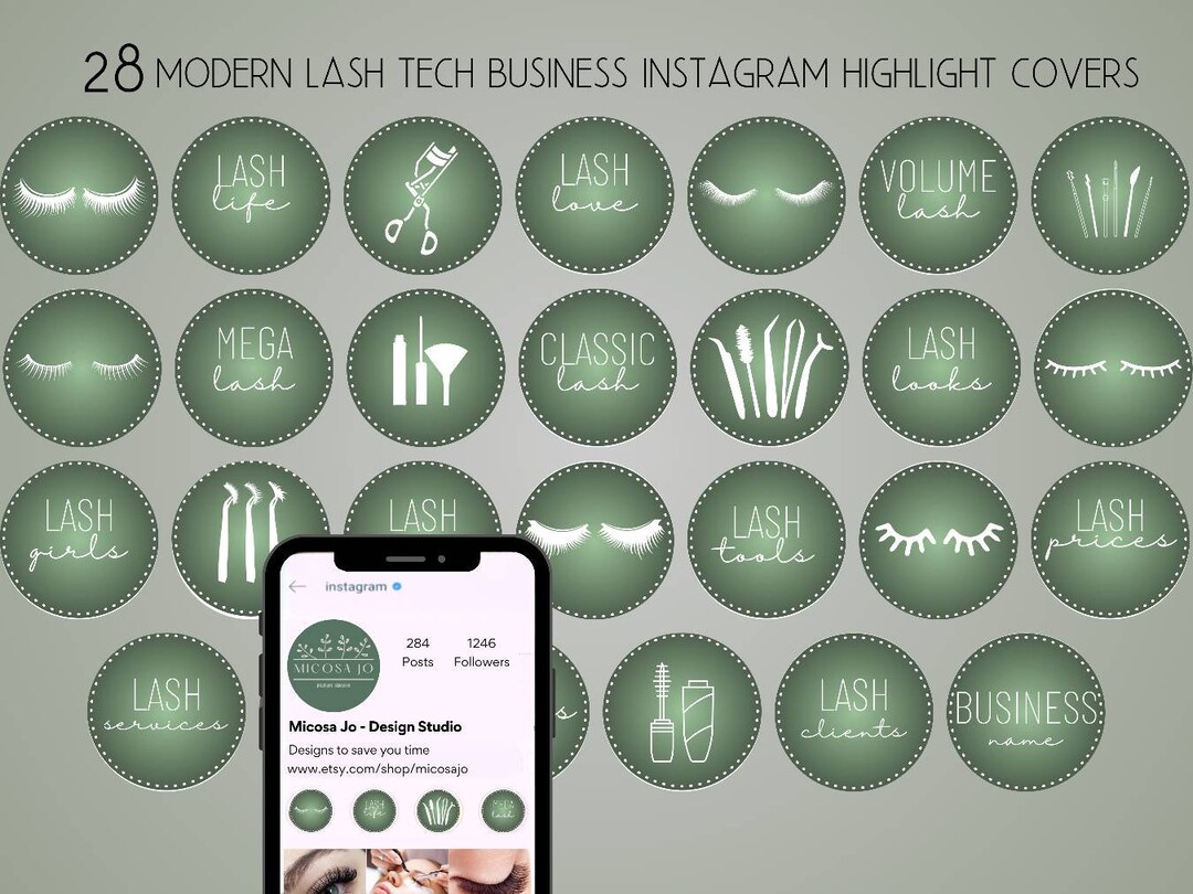 Lash Business Instagram Highlight Covers for Lash Tech Icons Instagram ...