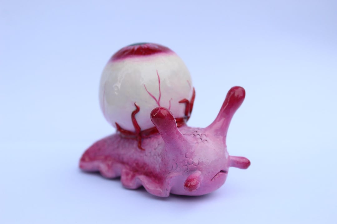 Eye-ball Snail | Handmade Handpainted Polymer Clay Sculpture | Anatomy ...