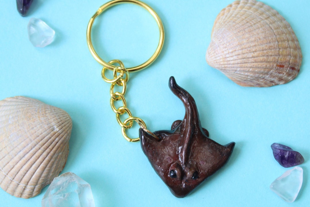 Stingray Keychain | Handmade Polymer Clay Stingray Keyring | Cute ...