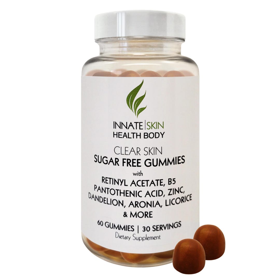 Clear Skin Acne & Complexion Gummy, Vitamins A, Zinc, B5 Pantothenic ...