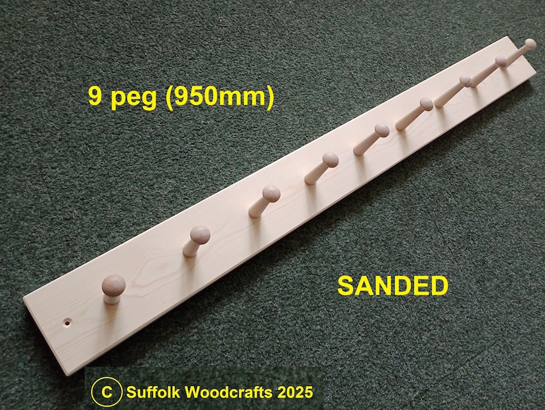 Shaker Style Coat Peg Rack (choice of Sizes) - Etsy UK