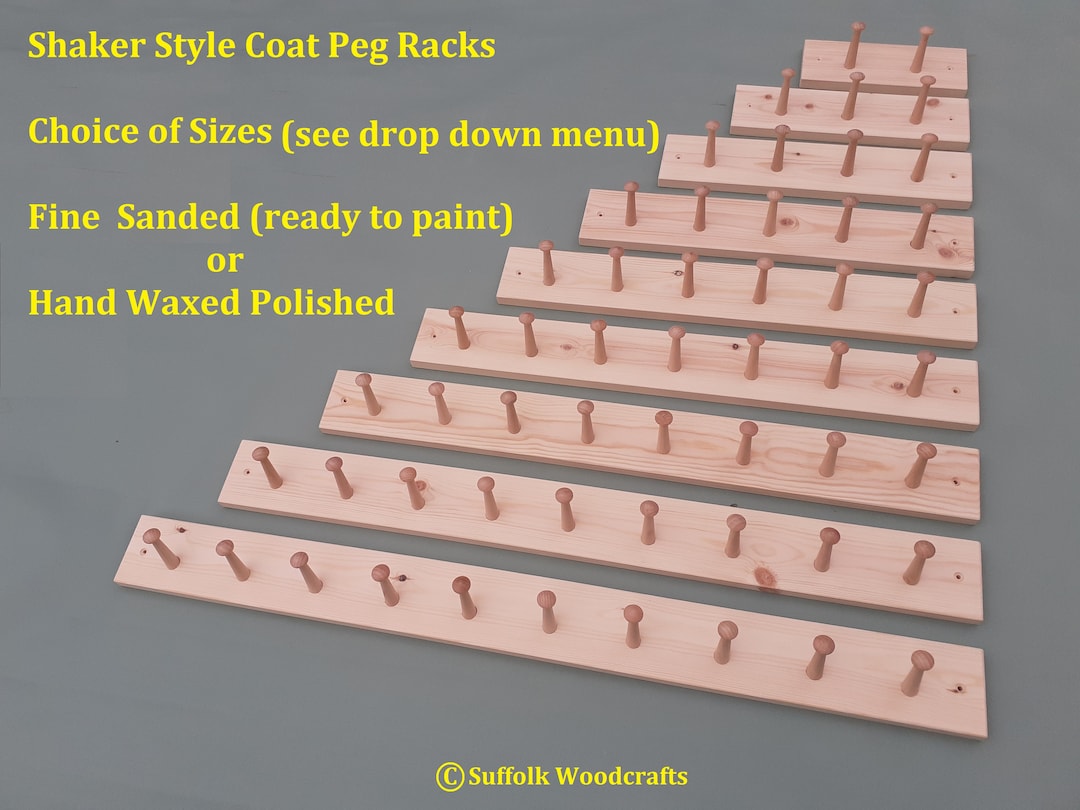 Shaker Style Coat Peg Rack - Etsy