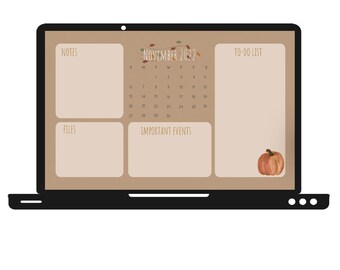 November Desktop Calendar Wallpaper - Etsy