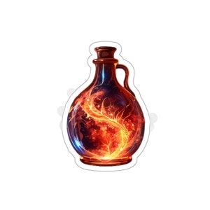 Fire Potion Bottle Sticker - Etsy