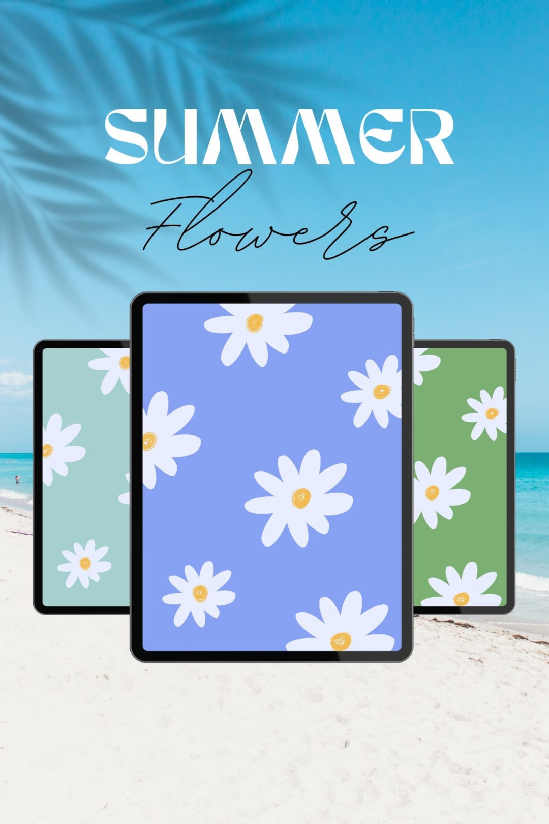 Bundle - 4 Summer Flowers iPad Wallpapers, Aesthetic Floral iPad ...