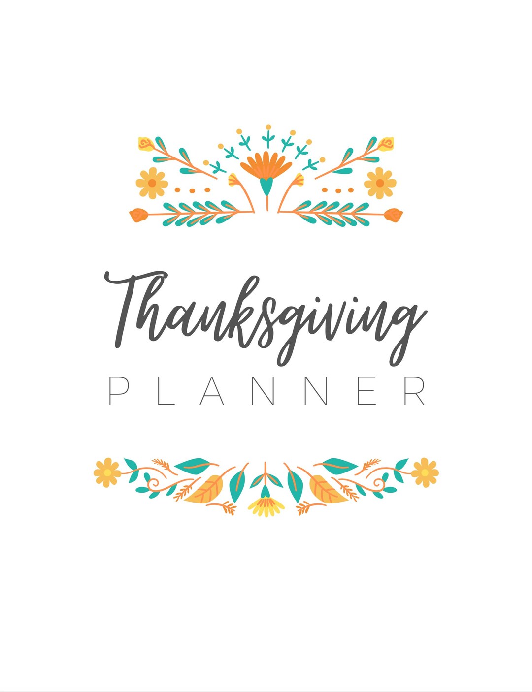 Thanksgiving Planner, Thanksgiving Checklist, Holiday Planner ...