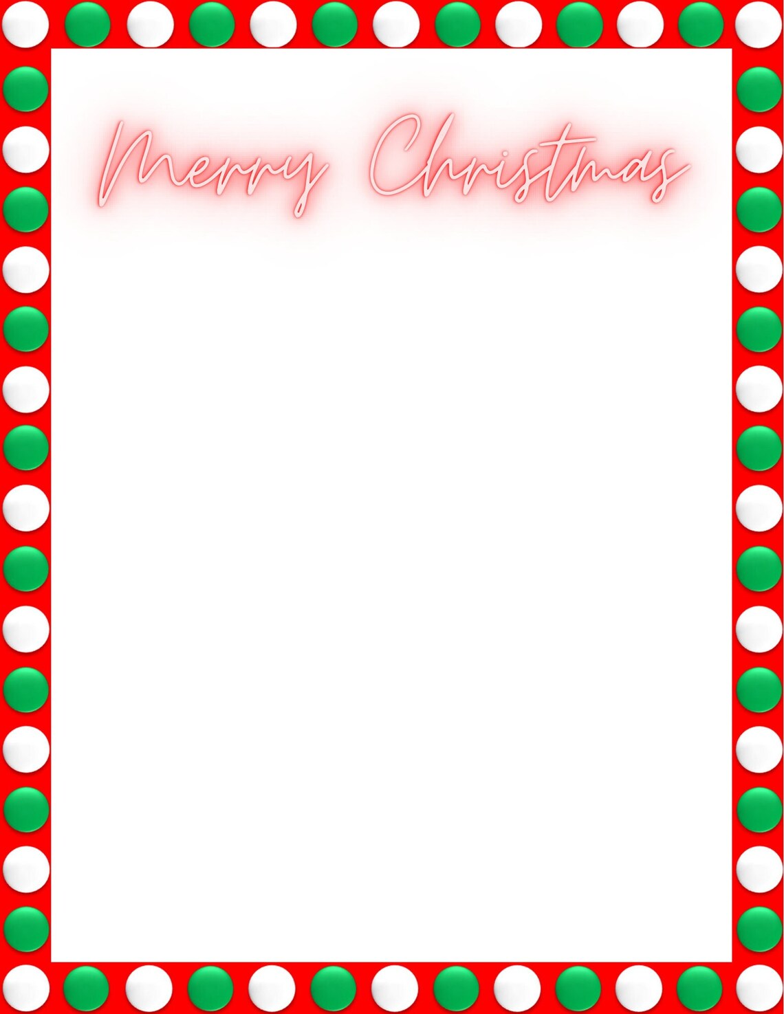 Merry Christmas Stationary Printable, Cute Christmas Letterhead ...