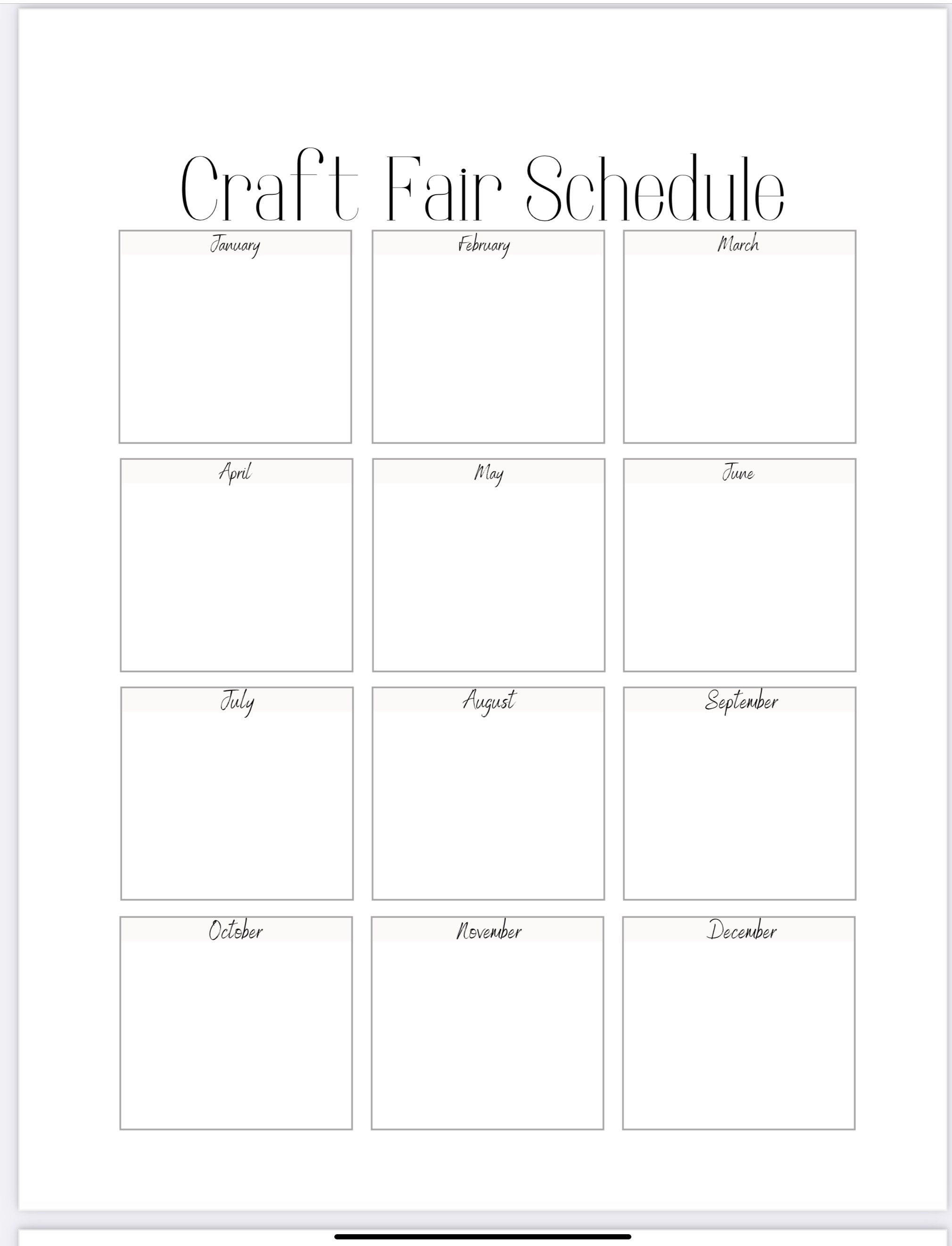 Pink Craft Fair Planner, Craft Show Templates, Inventory Sheet, Order ...
