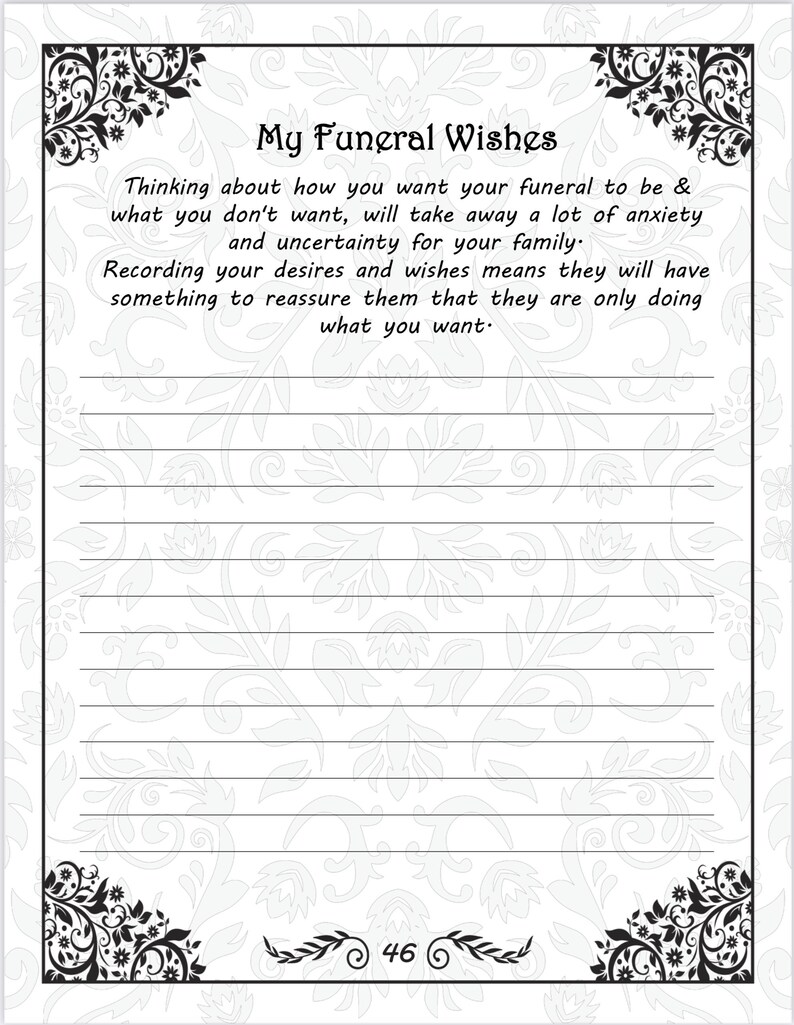 End of Life Planner, Emergency Binder, End of Life Planning Checklist ...