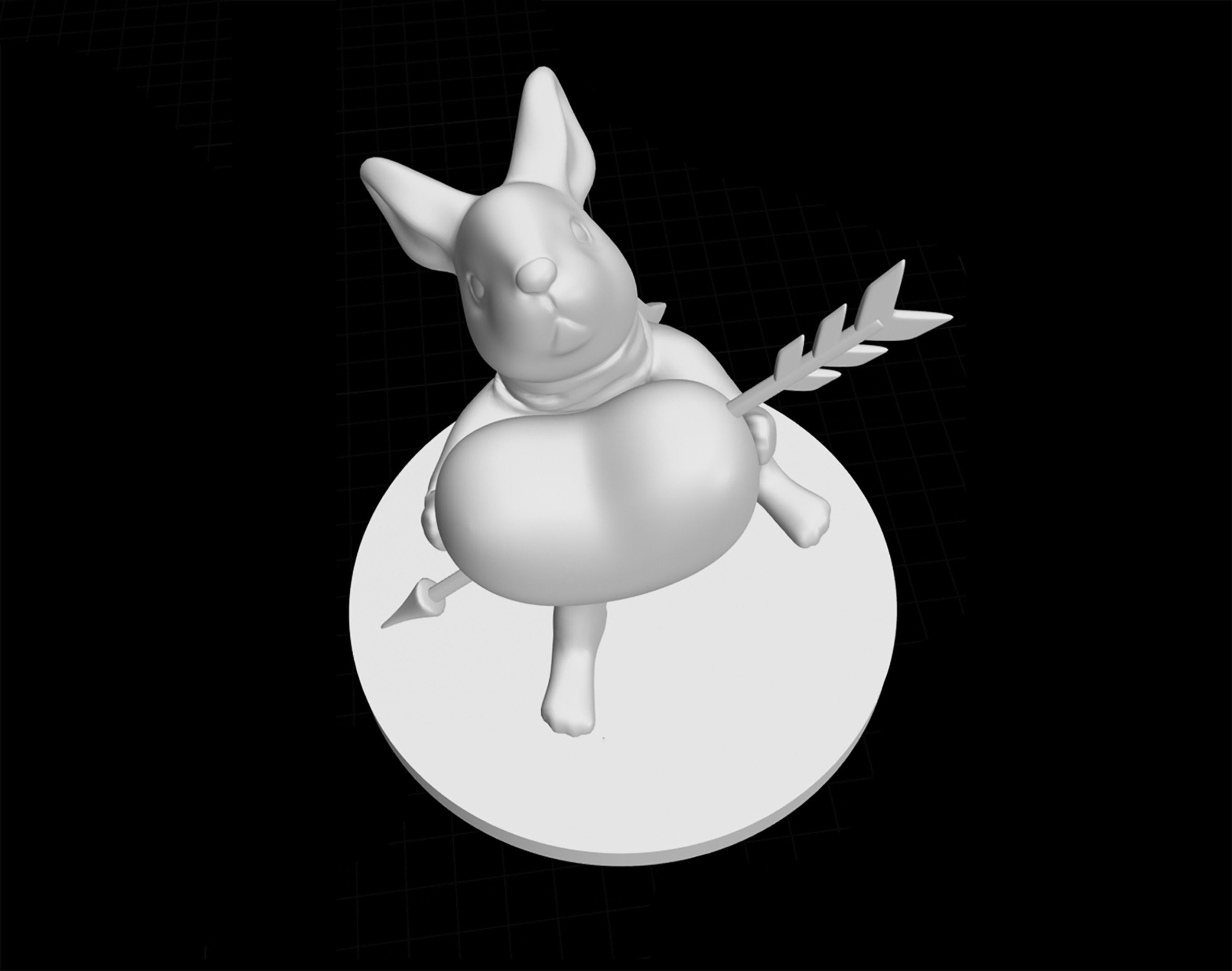 Rabbit Bunny Figure Model 3D Print Filel New Year Valentain - Etsy