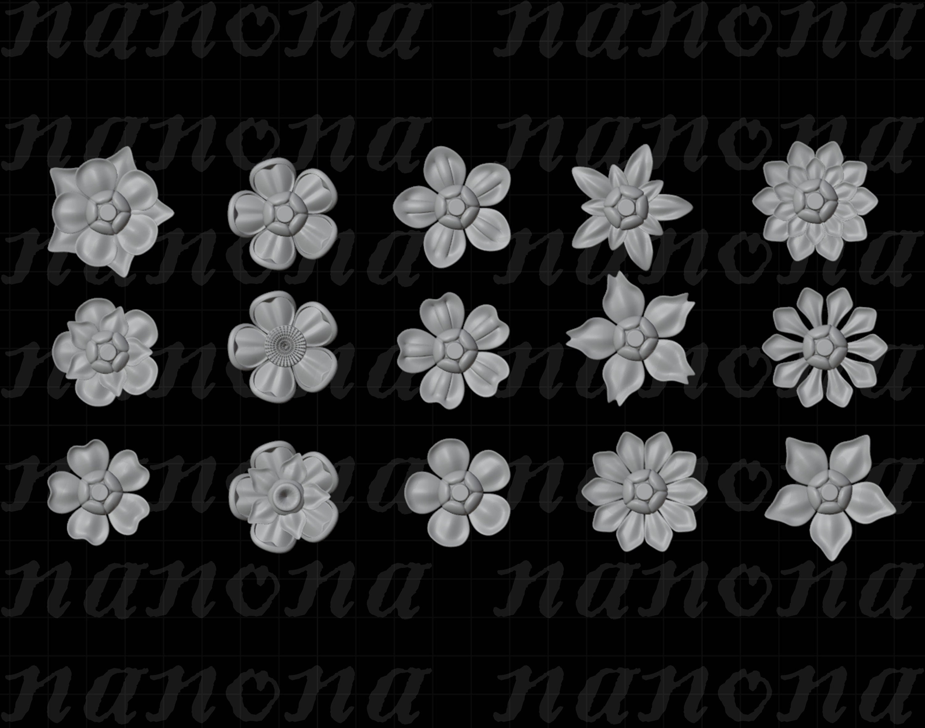 15 Flowers STL File 3d Printing Model Jewellery DIY - Etsy 15 Flowers STL File 3d Printing Model Jewellery DIY - Etsy