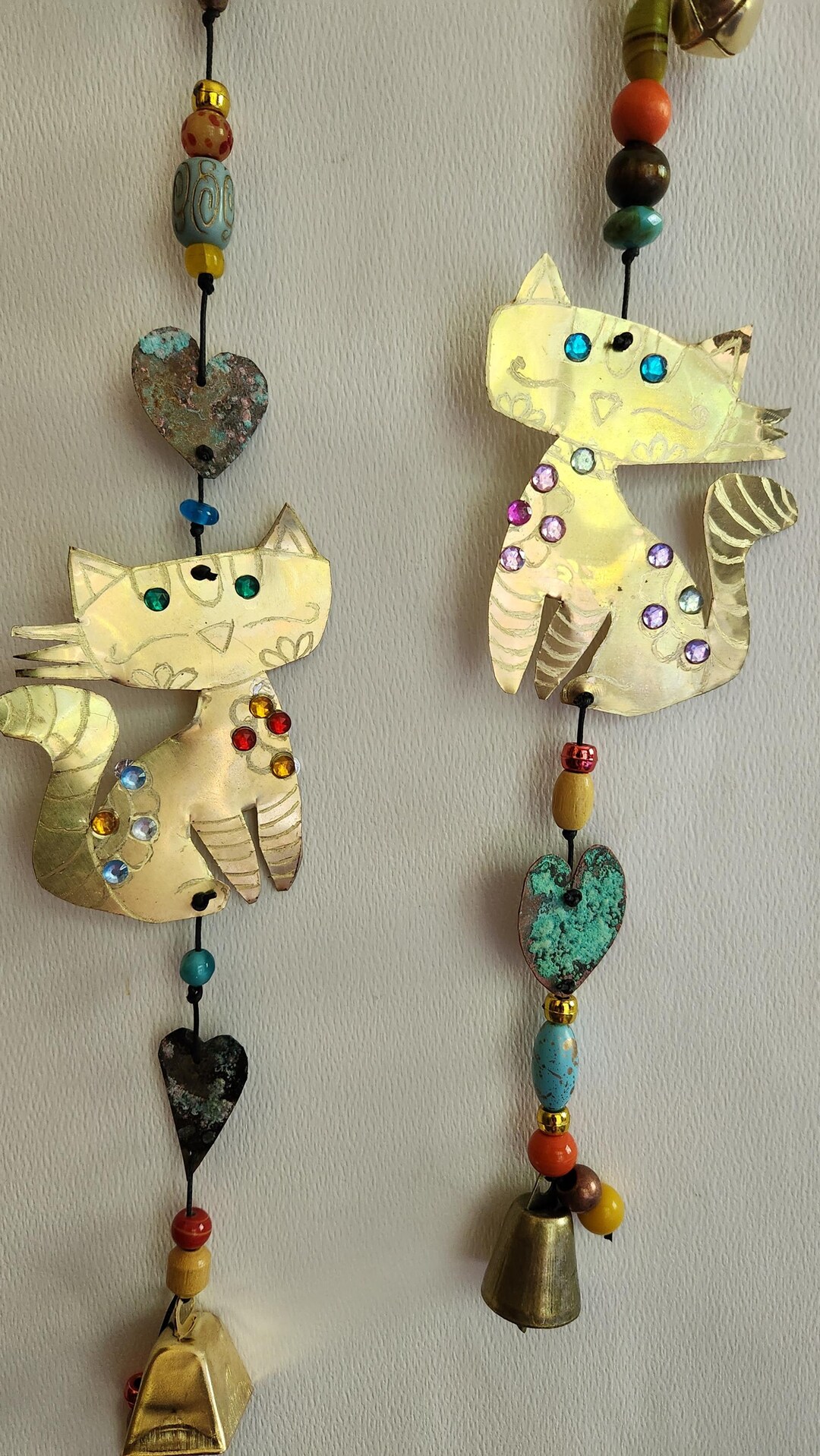 Cat & Dog Iron Outdoor Whimsical Wind Chime. Pet Memorial Sun Catcher ...