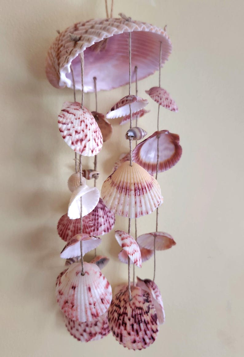 Scallop Shell Wind Chimes: Coastal Nautical Garden, Porch, Deck Decor ...