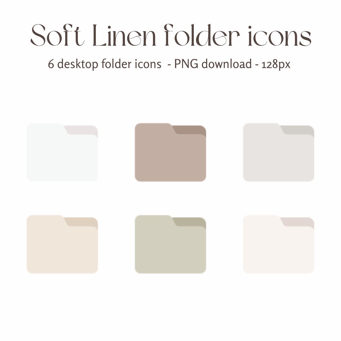 Soft Linen Folder Icons for IOS / Mac & Windows - Etsy
