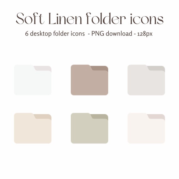 Soft Linen Folder Icons for IOS / Mac & Windows - Etsy