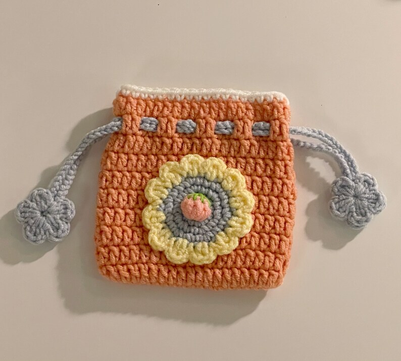 Crochet Drawstring Pouch Coins Purse Pouch Airpods Bag - Etsy