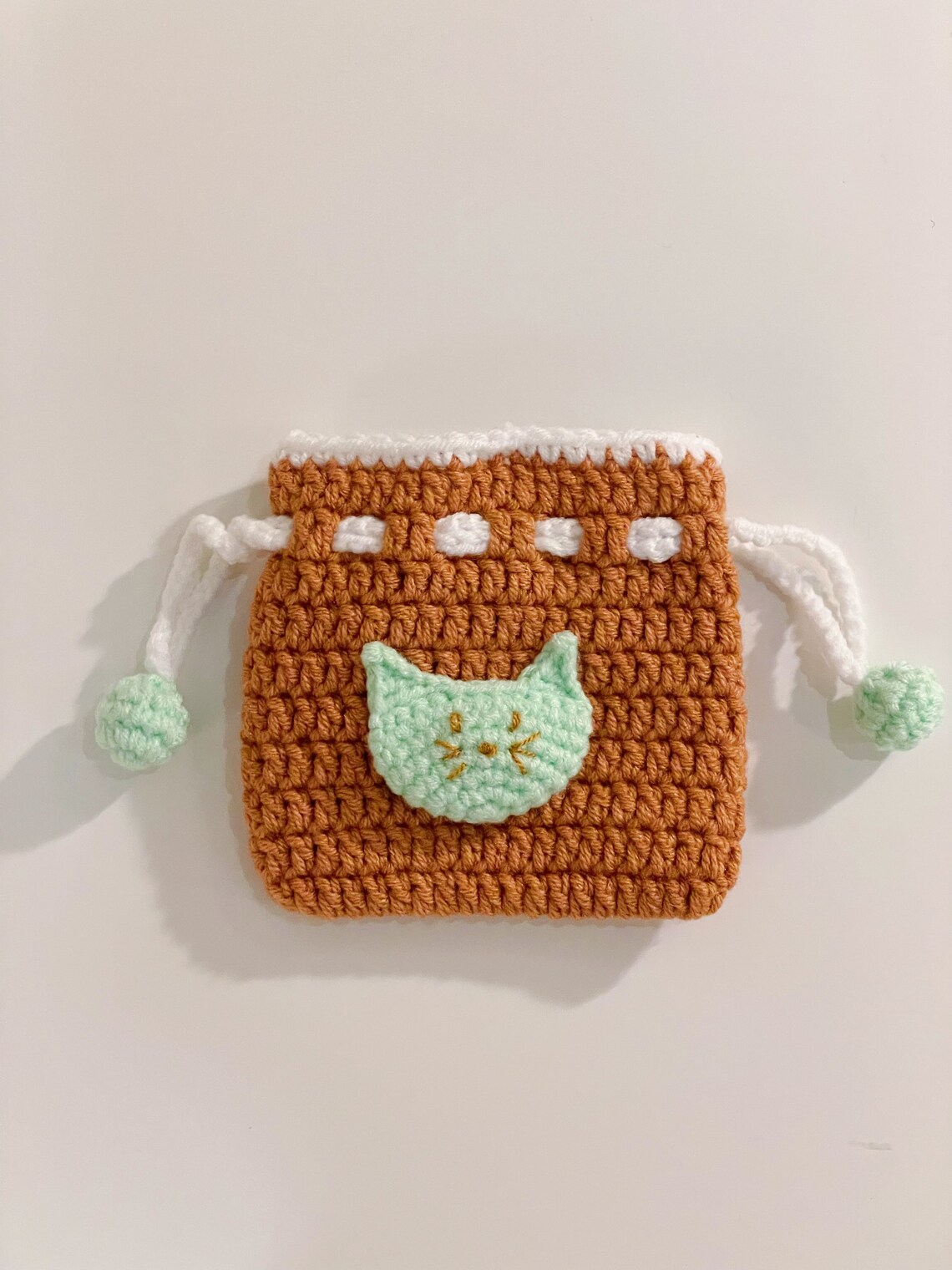 Colorful Cat Crochet Drawstring Pouch Coins Purse Pouch - Etsy