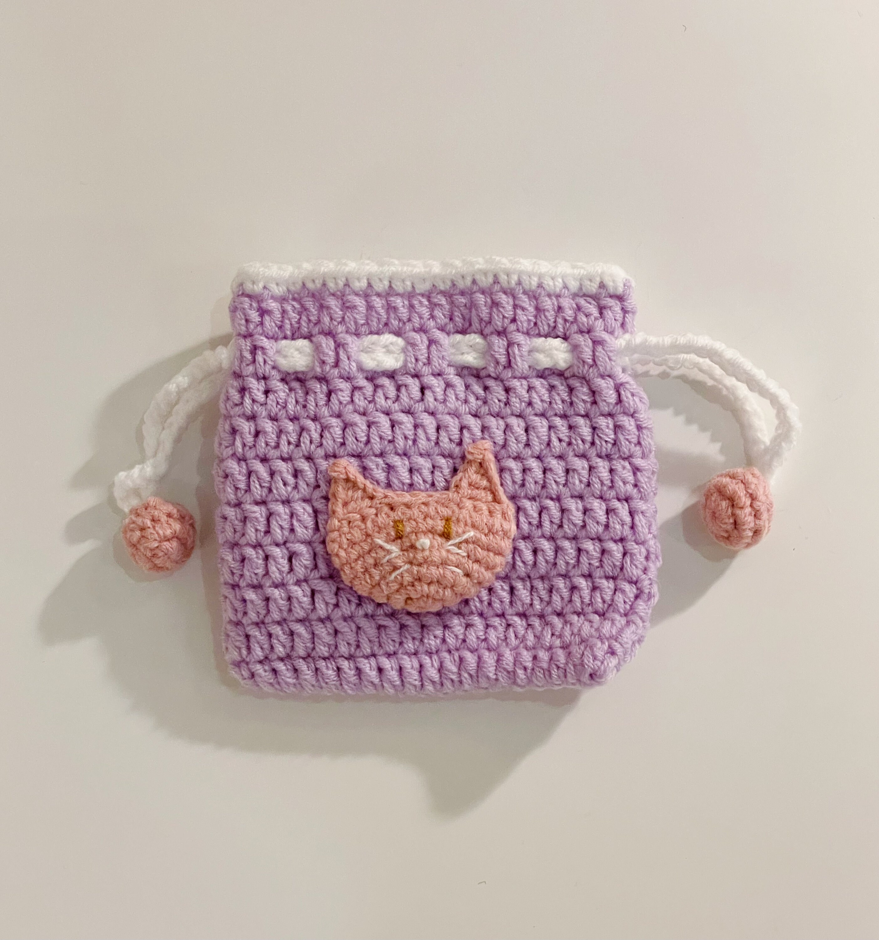 Colorful Cat Crochet Drawstring Pouch Coins Purse Pouch - Etsy
