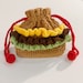 Hamburger Crochet Drawstring Pouch Coins Purse Pouch Airpods Bag Keys ...