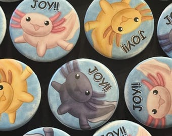 Cute Axolotl With Knife Hard Enamel Pin | Funny Badge | Kawaii ...