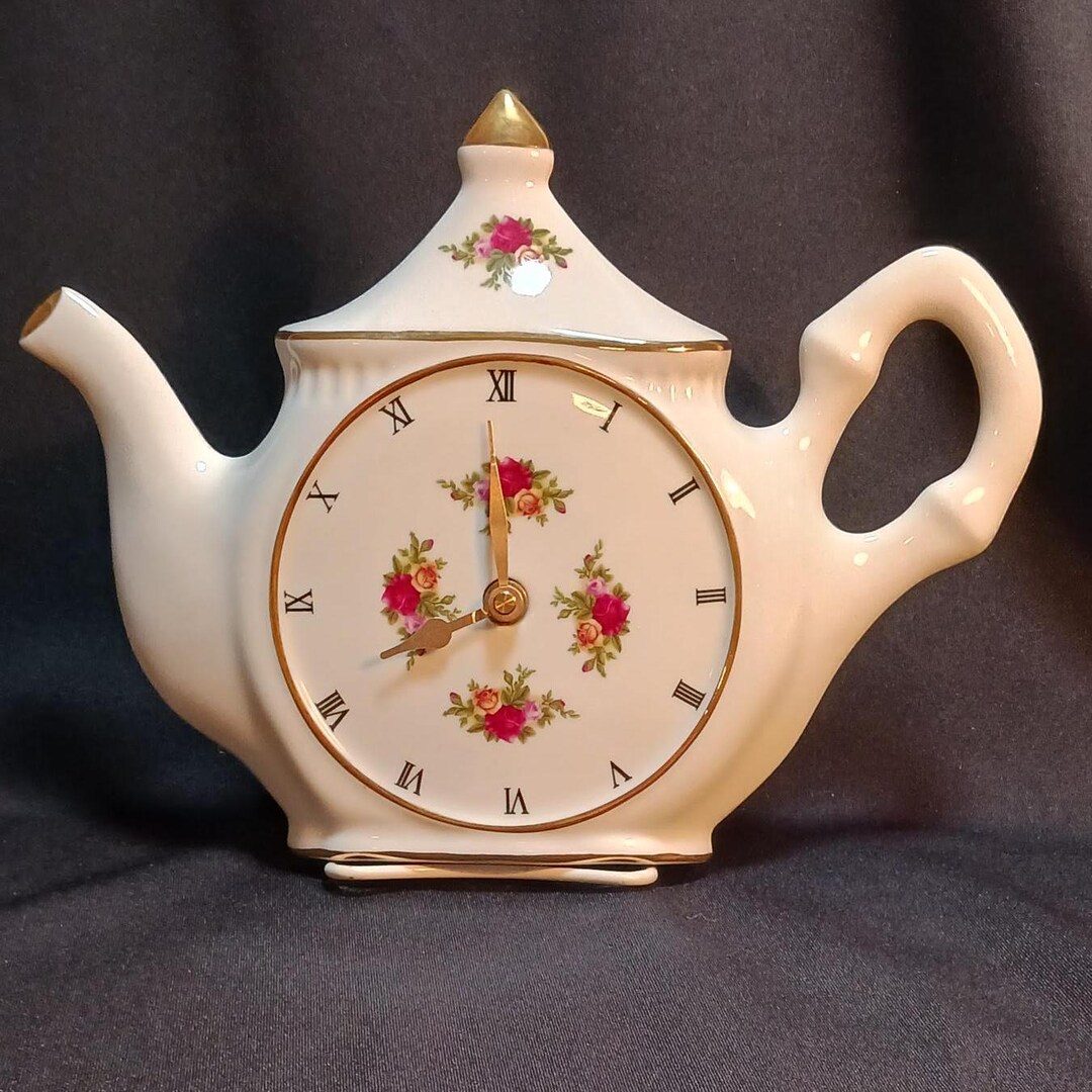 Royal Albert Old Country Rose Teapot Clock - Etsy