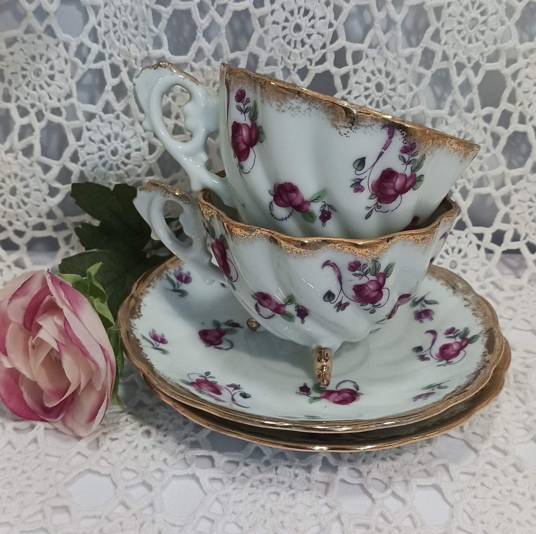 Vintage Fred Roberts San Francisco Footed Teacup and Saucer Pair. Made ...