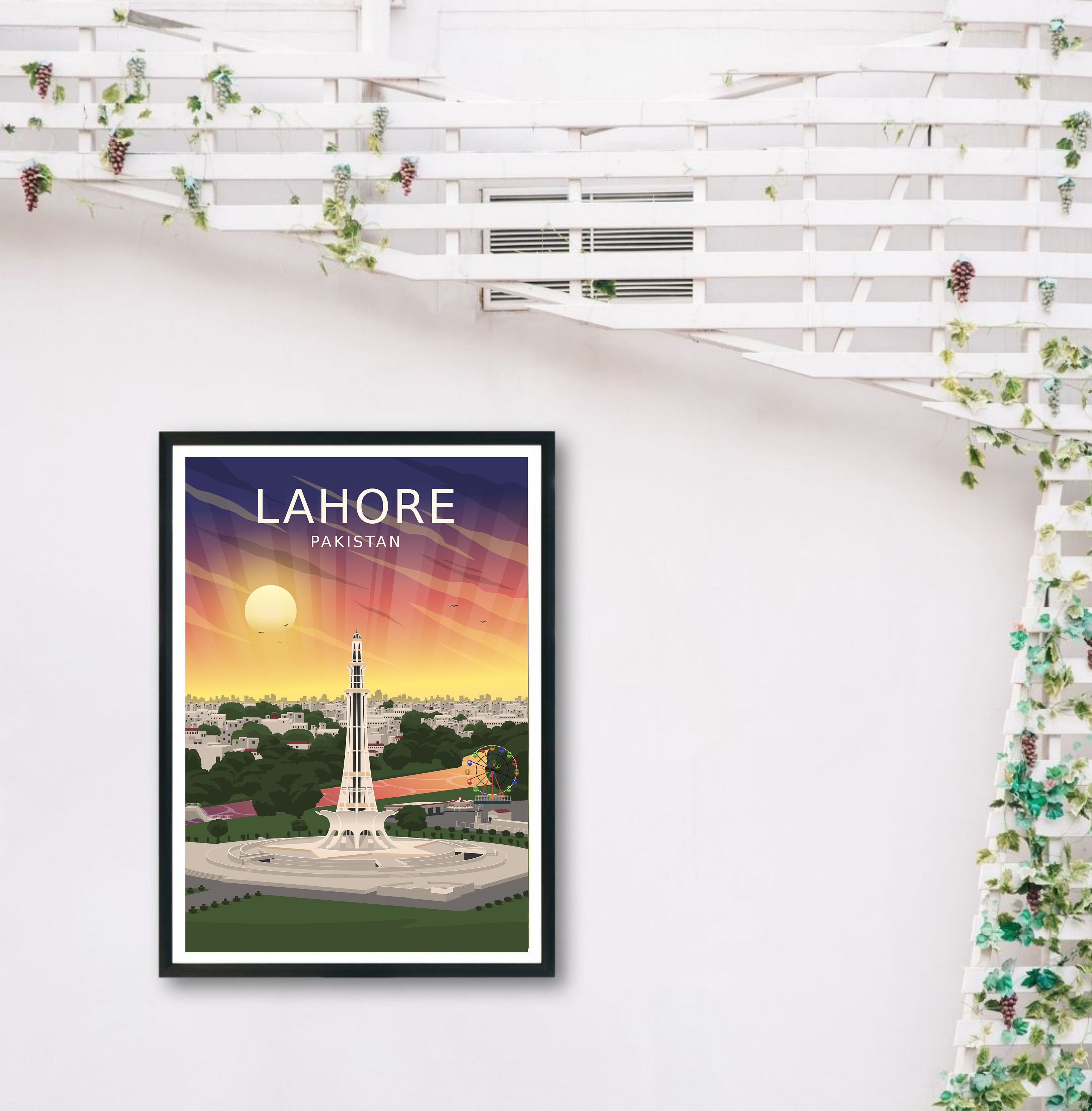 Pakistan Wall Art, Lahore Poster, Pakistan Art, Punjab Lahore Sunset ...