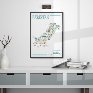 Pakistan Map Poster, Pakistan Poster, Pakistan Wall Art, Pakistani Art ...