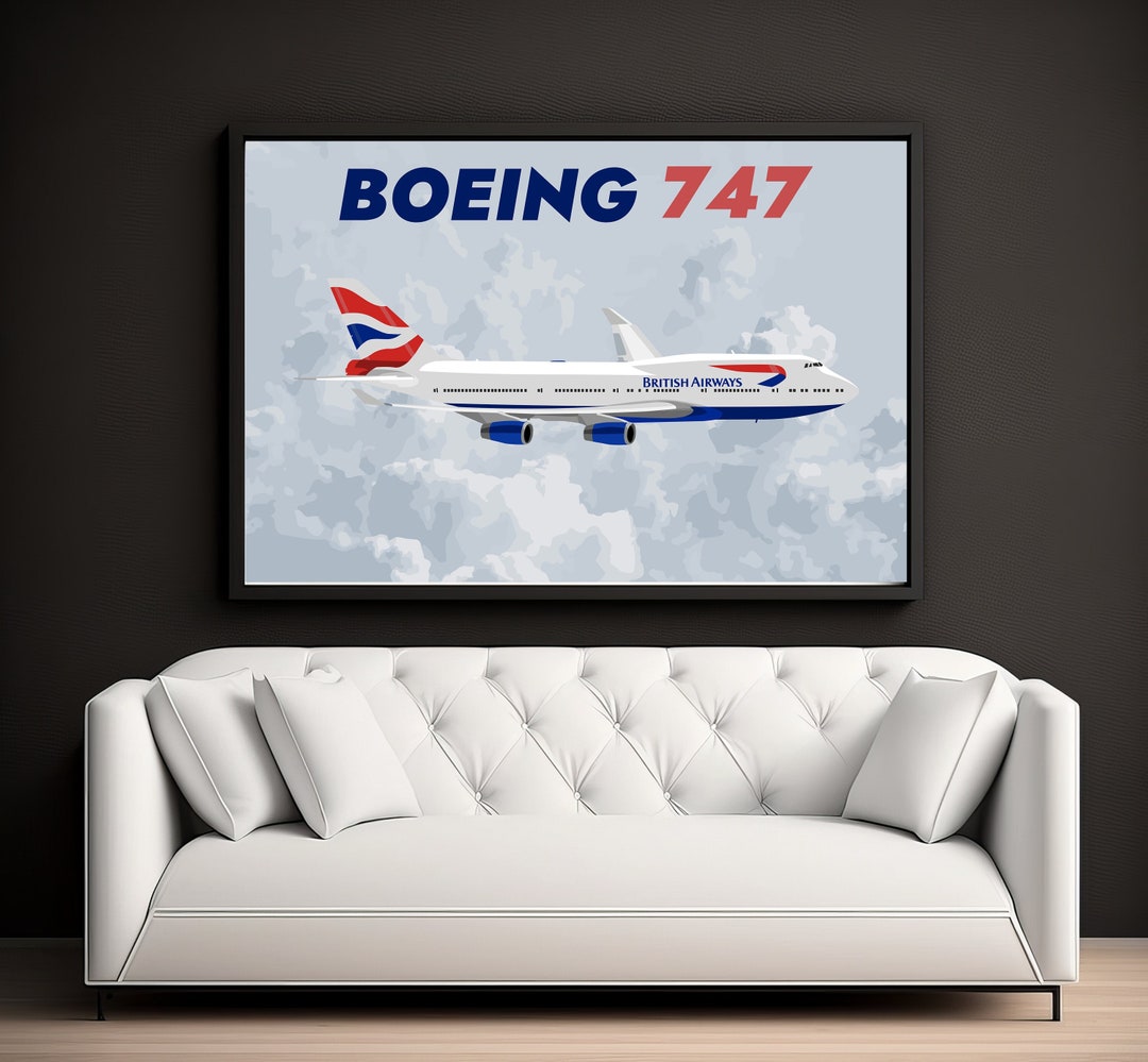 Boeing 747 Poster British Airways Wall Art Aviation Poster - Etsy UK
