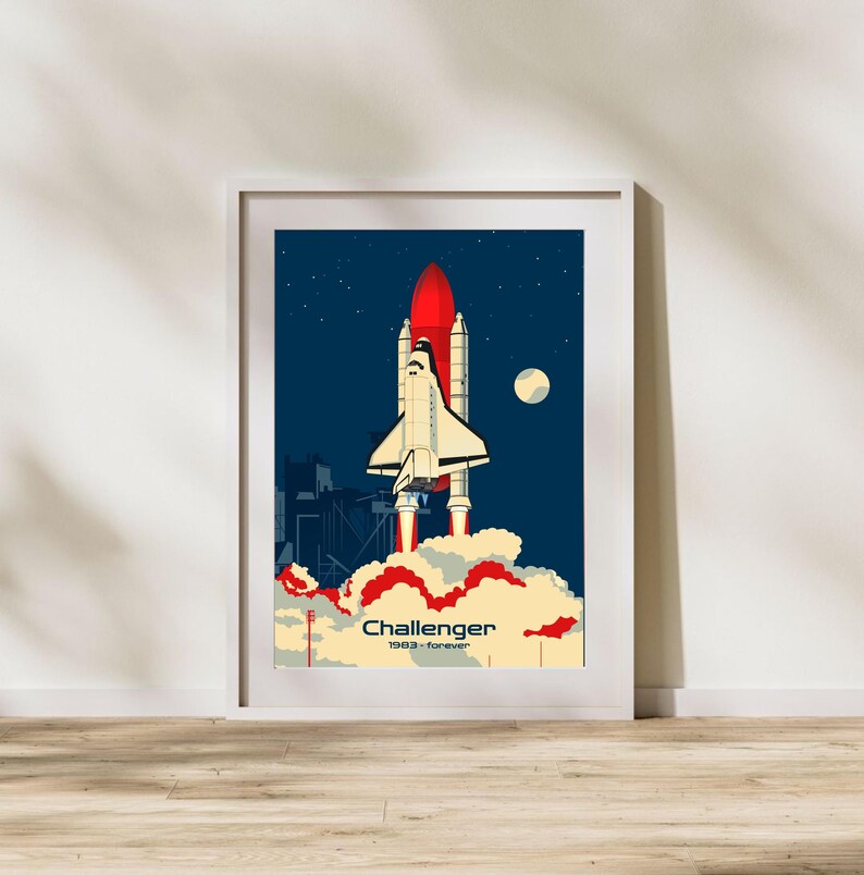 Challenger Space Shuttle Launch Poster: NASA Wall Art - Etsy