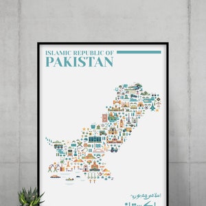 Pakistan Map Poster, Pakistan Poster, Pakistan Wall Art, Pakistani Art ...