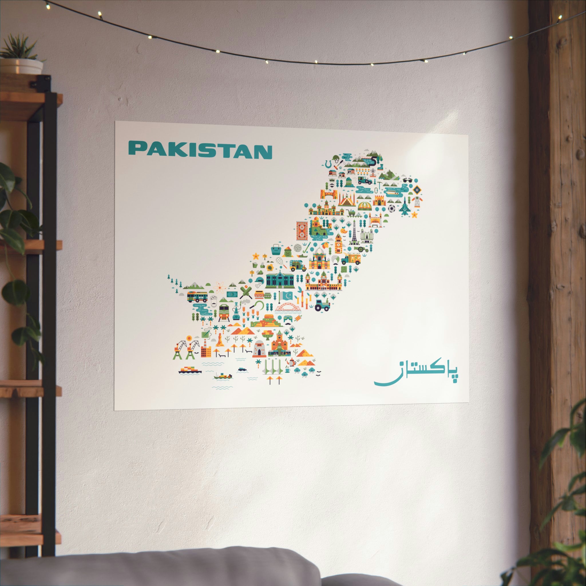 Pakistan Map Poster, Pakistan Poster, Pakistan Wall Art, Pakistani Art ...