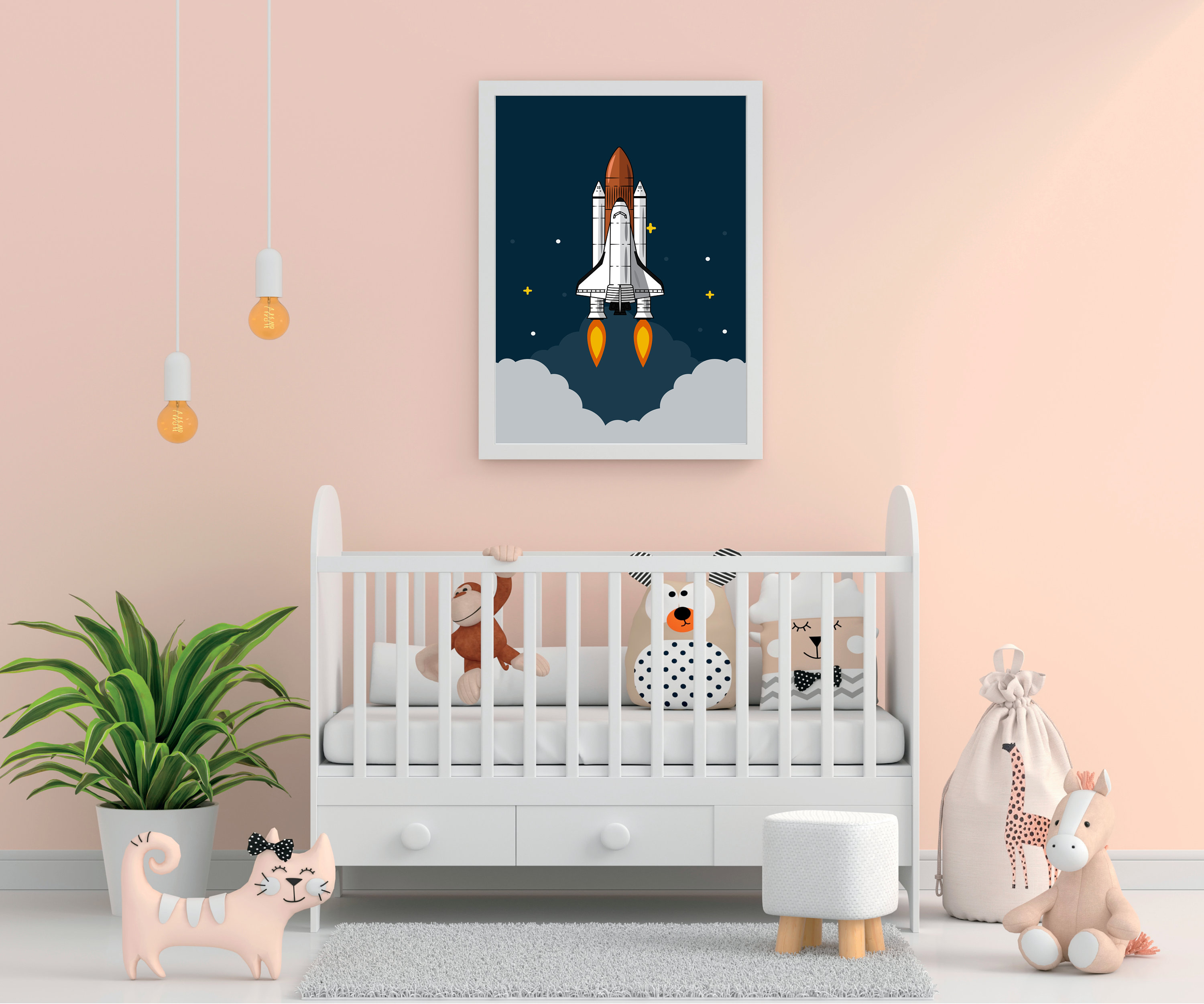 Space Nursery Theme, Outer Space Nursery, Rocket Ship Nursery, Space ...