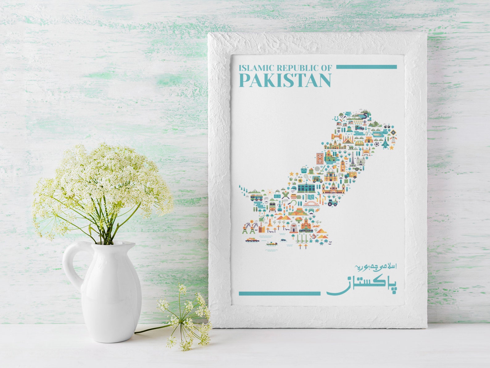 Illustrated Pakistan Map Poster: Landmark Art (PDF Download) - Etsy