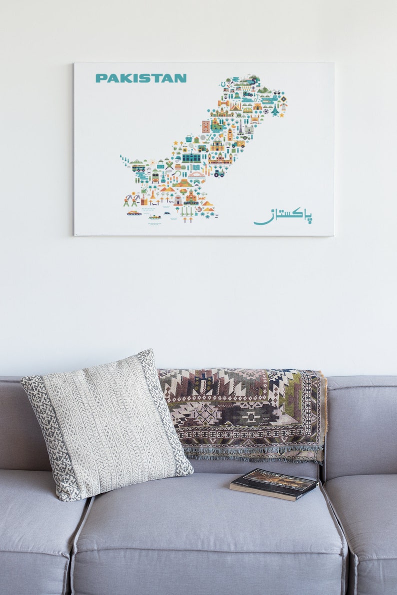 Pakistan Map Poster, Pakistan Poster, Pakistan Wall Art, Pakistani Art ...