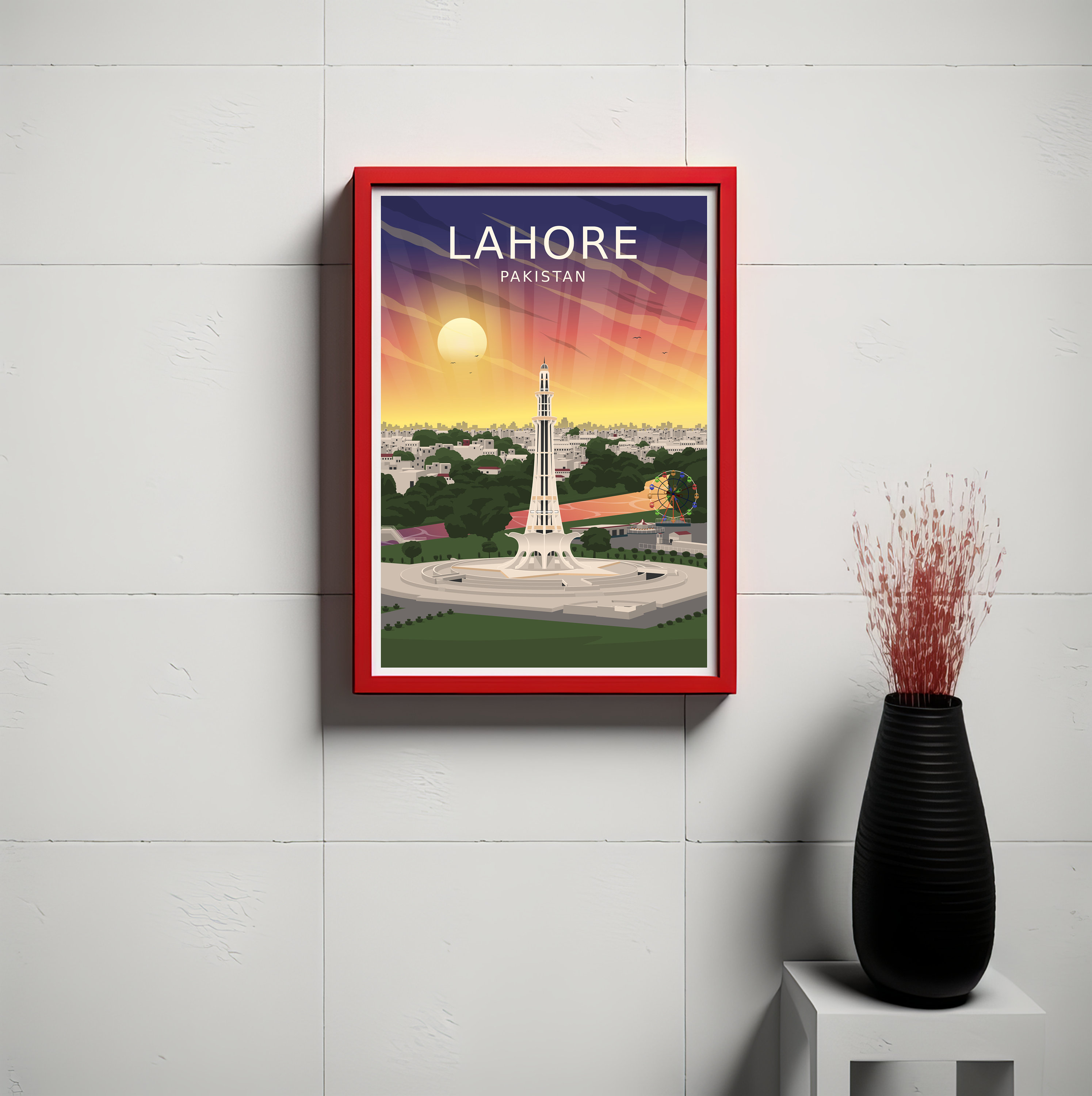 Pakistan Wall Art, Lahore Poster, Pakistan Art, Punjab Lahore Sunset ...