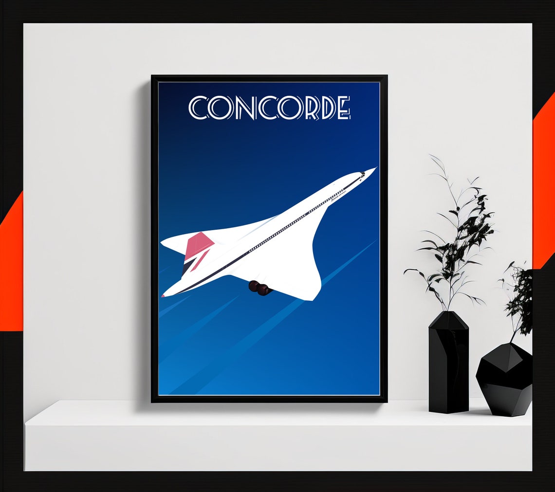 Vintage Concorde Poster British Airways Wall Art Aviation - Etsy