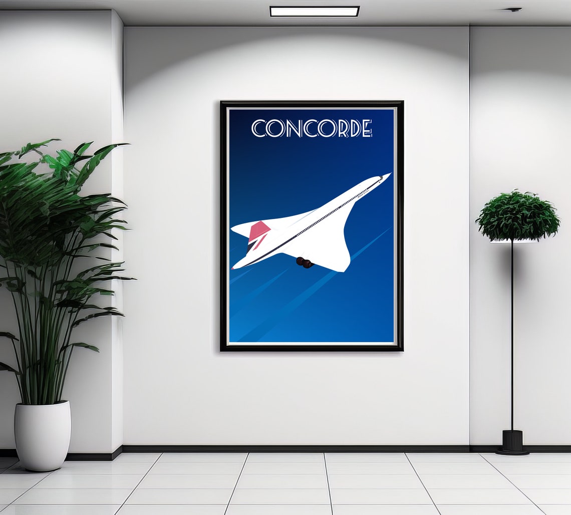 Vintage Concorde Poster British Airways Wall Art Aviation - Etsy