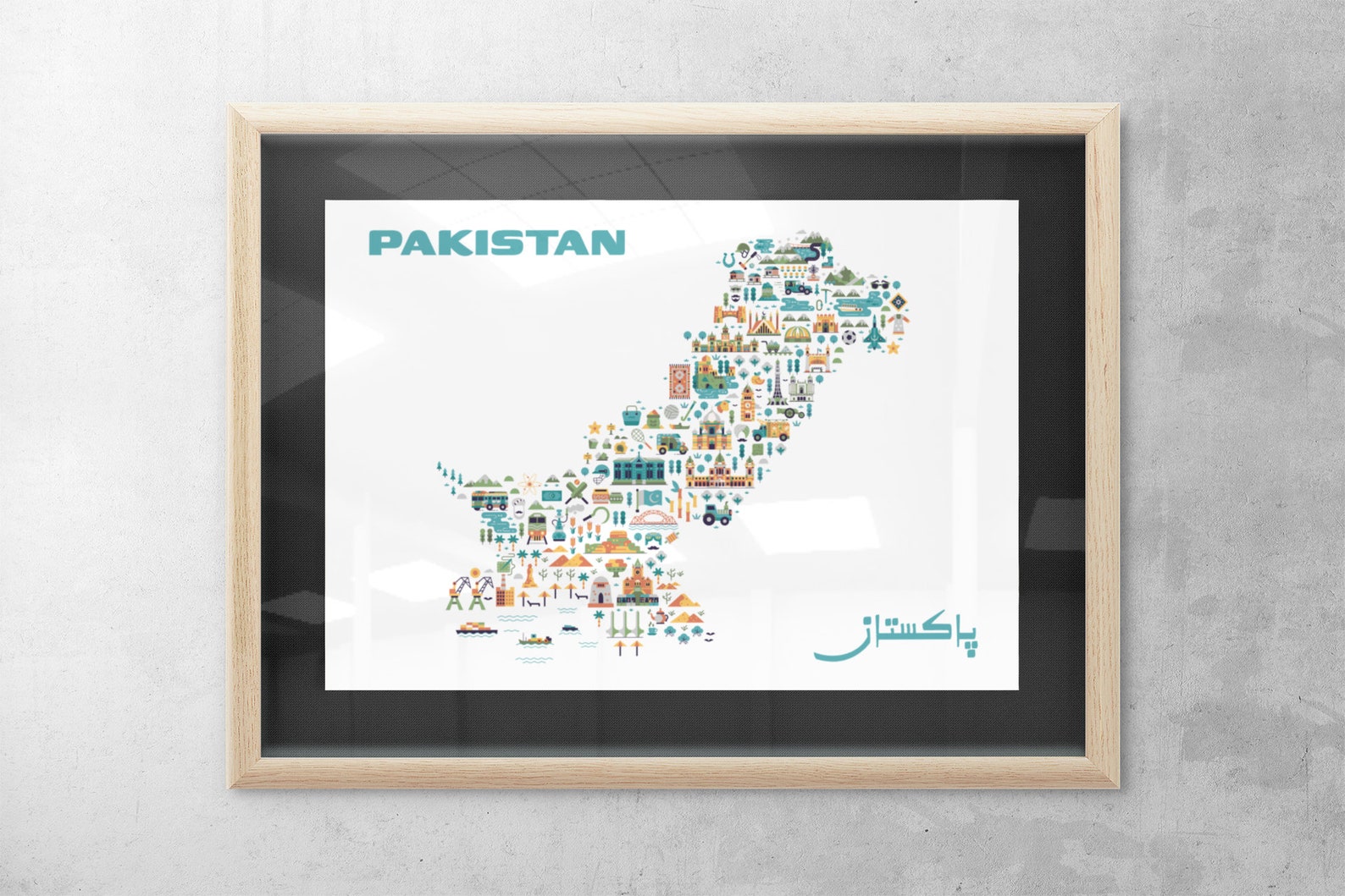 Pakistan Map Poster, Pakistan Poster, Pakistan Wall Art, Pakistani Art ...