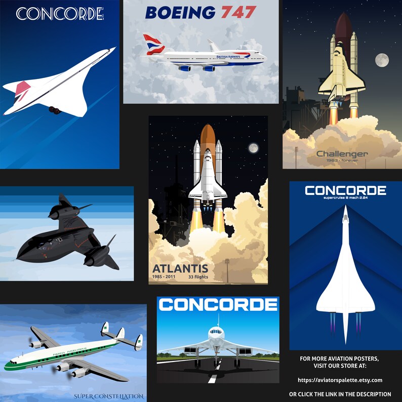 Space Shuttle Art Print Set: Challenger, Atlantis, Discovery (A4 PDF ...